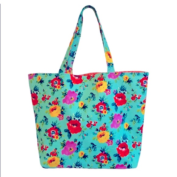 Hand Crafted | Bags | Handmade Colorful Floral Fabric All Purpose Tote ...